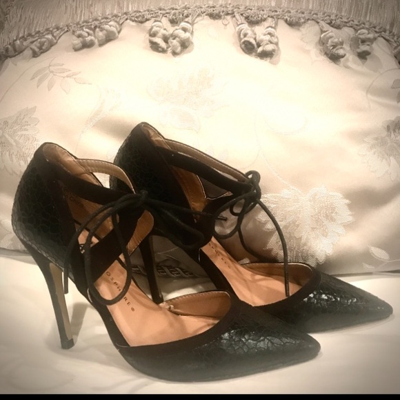Atmosphere | Shoes | Lovely Black Heels Has Ankle Cuffed W And Laces ...